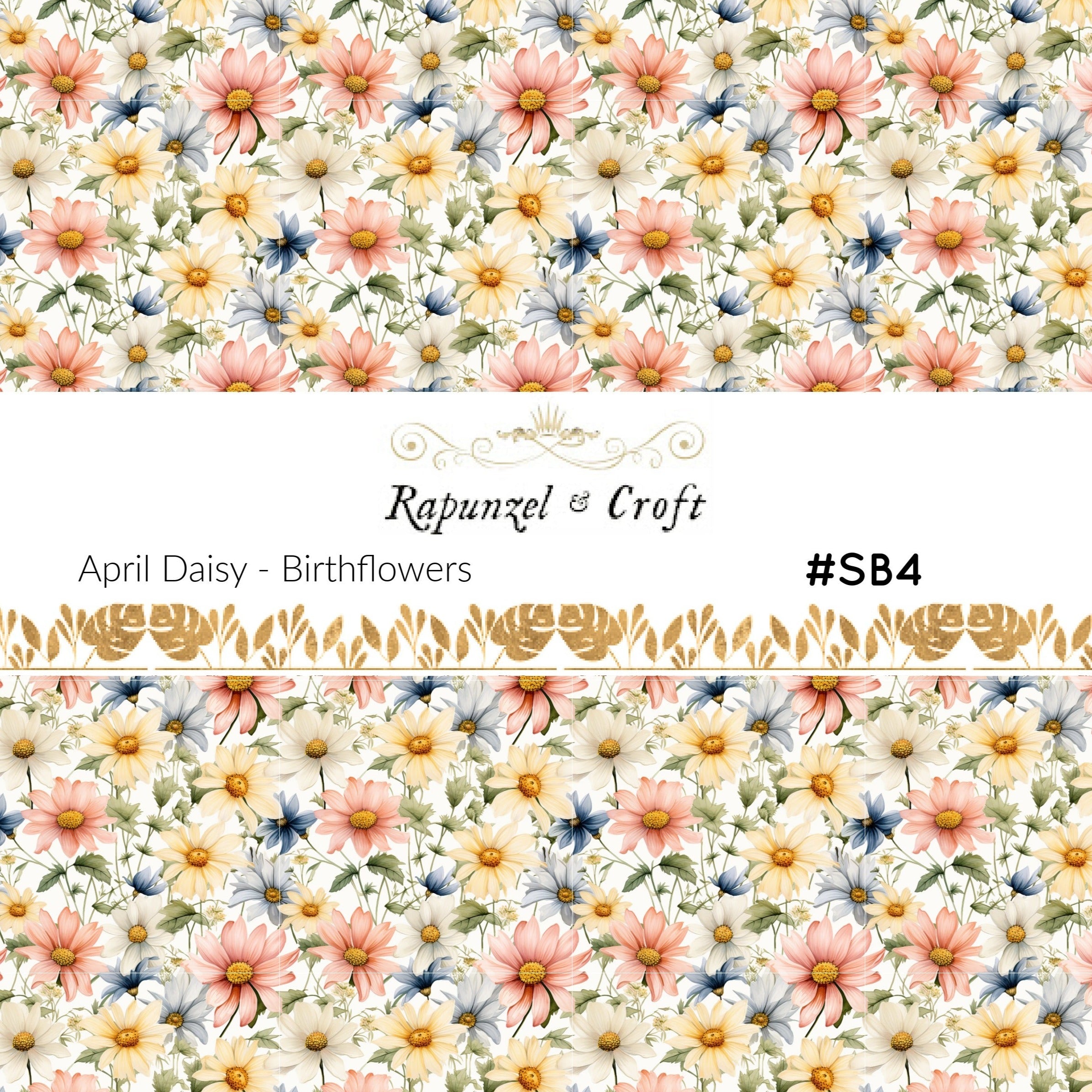 April Daisy Transfer Sheet #SB4 – Rapunzel & Croft